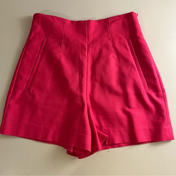 Zara Shorts Zara High Waisted Hot Pink Shorts Poshmark